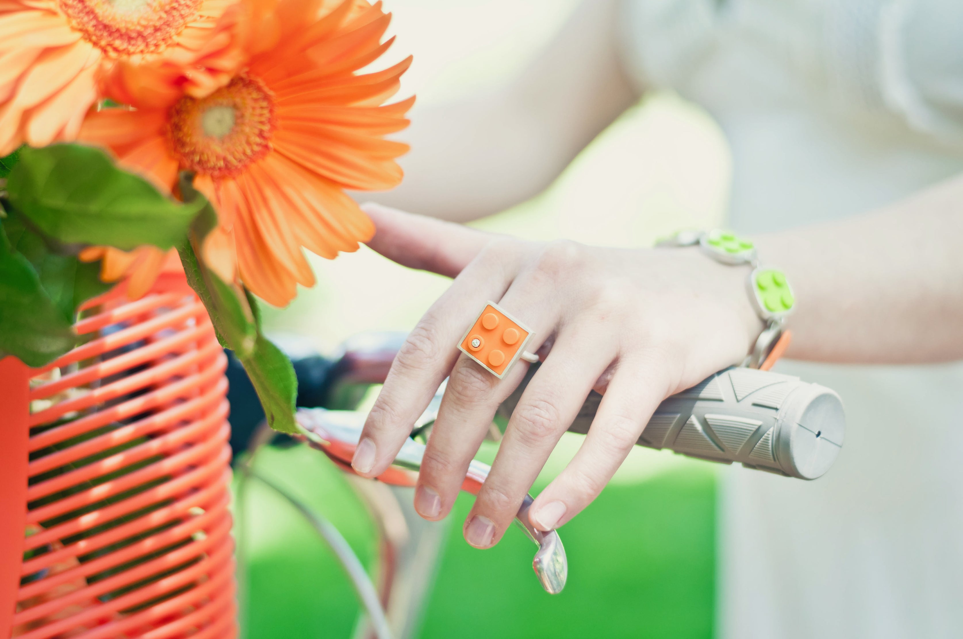 Contemporary LEGO art jewelry made with recycled LEGO bricks & diamond ...